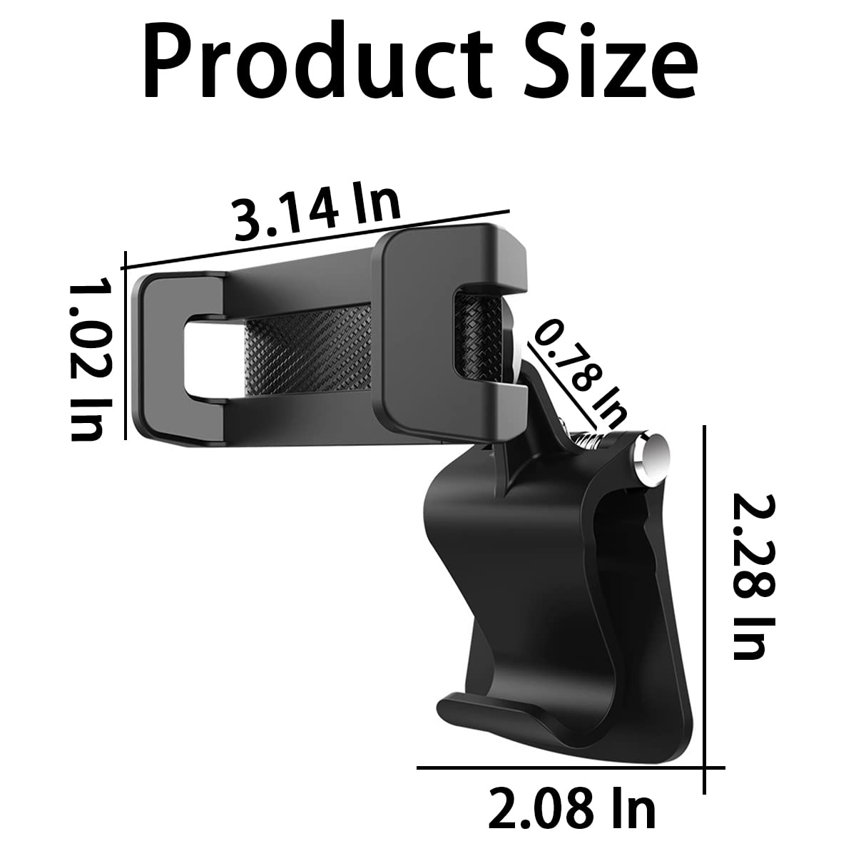 AUCELI Car Phone Holder Mount, Auto Seat Back Hands Free Cell Phone Clip Cradle, Thick Case Friendly, 360° Rotating Adjustable Lock Smartphone Clamp Stand, Car Accessories for Visor, Desk