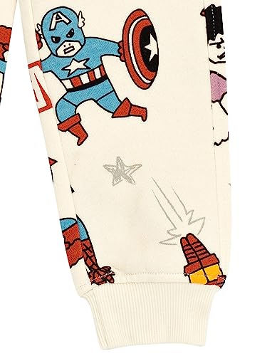 Marvel Avengers Spider-Man Hulk Iron Man Captain America Little Boys Fleece Sweatshirt and Pants Set White 7-8