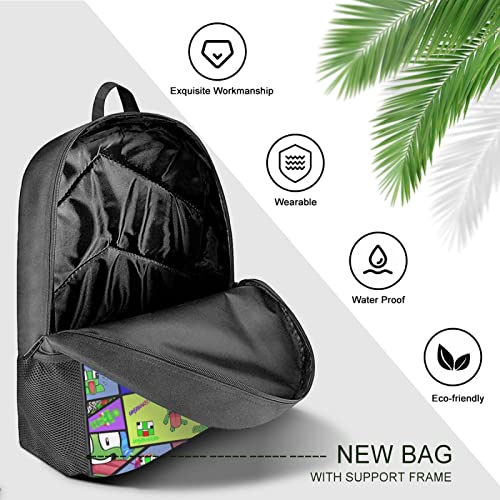 JUNXNJAO Backpack Cute Frog Pattern Laptop Unique Casual Schoolbag for Teen Boys/Girls Travel Backpack Christmas Gift