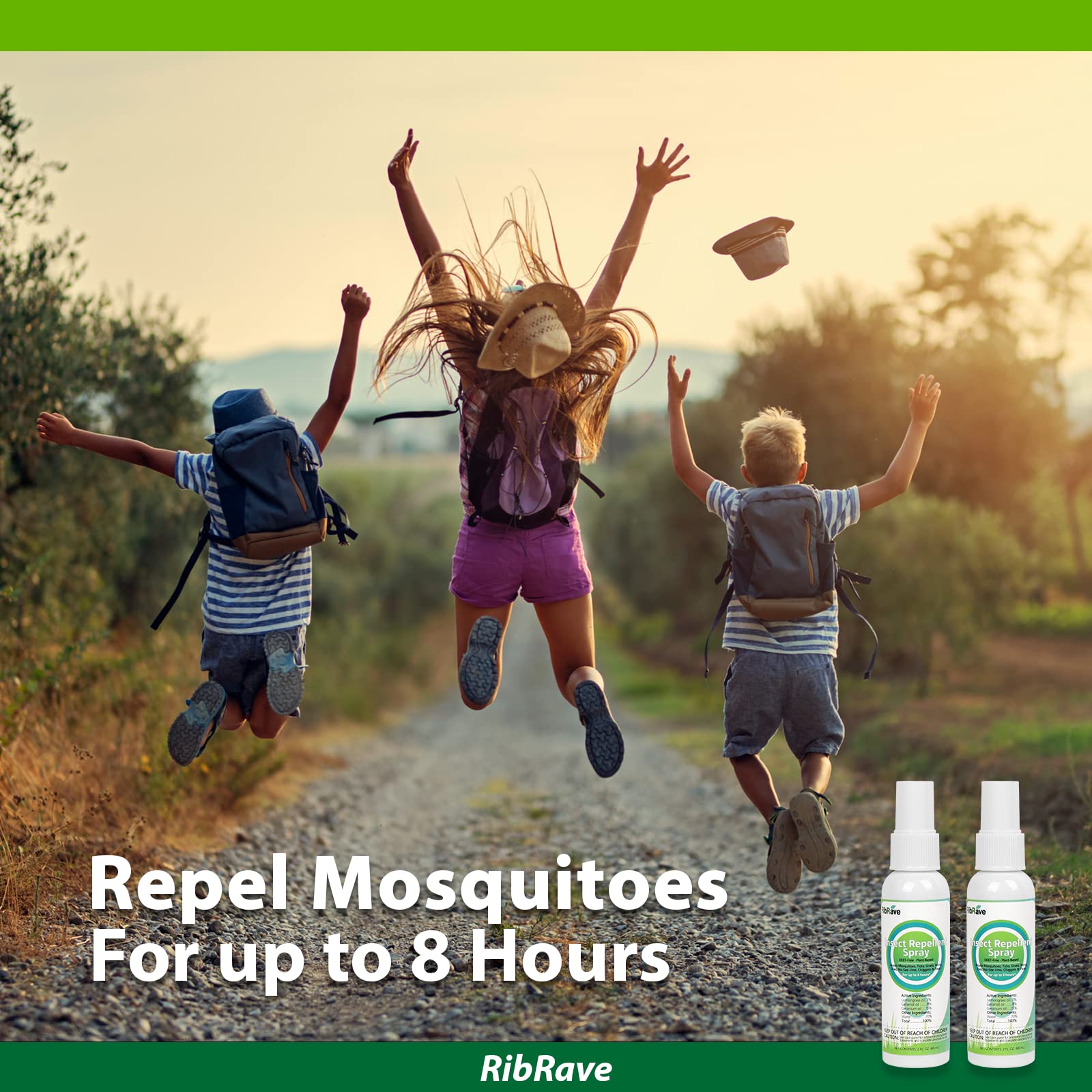 Mosquito Repellent Spray for Body, Insect Repellent Spray Natural Bug Repellent for Skin DEET-Free Travel Size 2 Fl Oz (2 Pack)