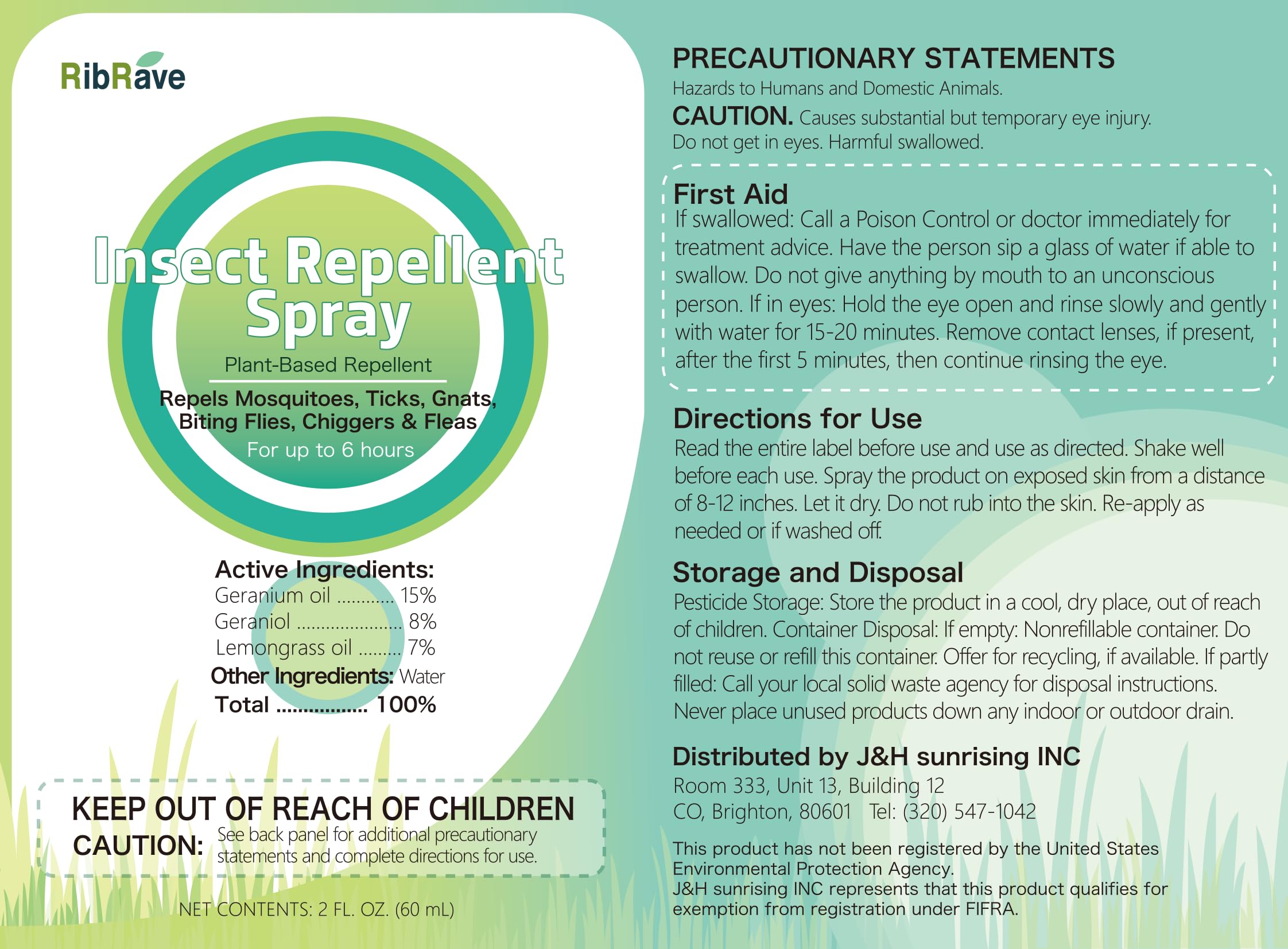 Mosquito Repellent Spray for Body, Insect Repellent Spray Natural Bug Repellent for Skin DEET-Free Travel Size 2 Fl Oz (2 Pack)
