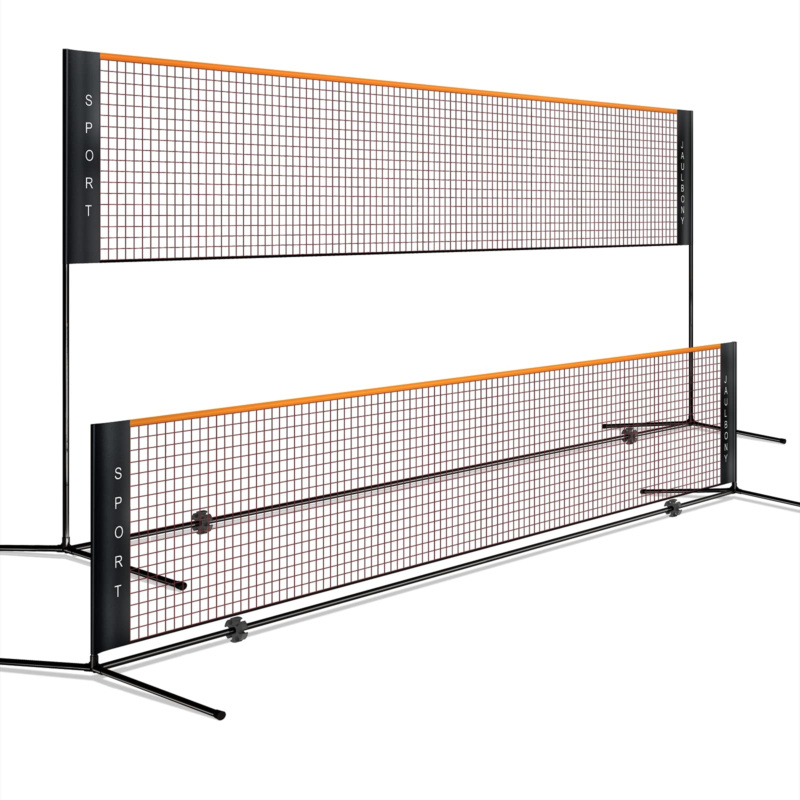 Jaulbony Pickleball Net Volleyball Net Outdoor Height Adjustable 17ft x 7ft Tall Badminton Net Backyard Game Tennis Portable for Junior Kid Soccer Pool Sports High Scool
