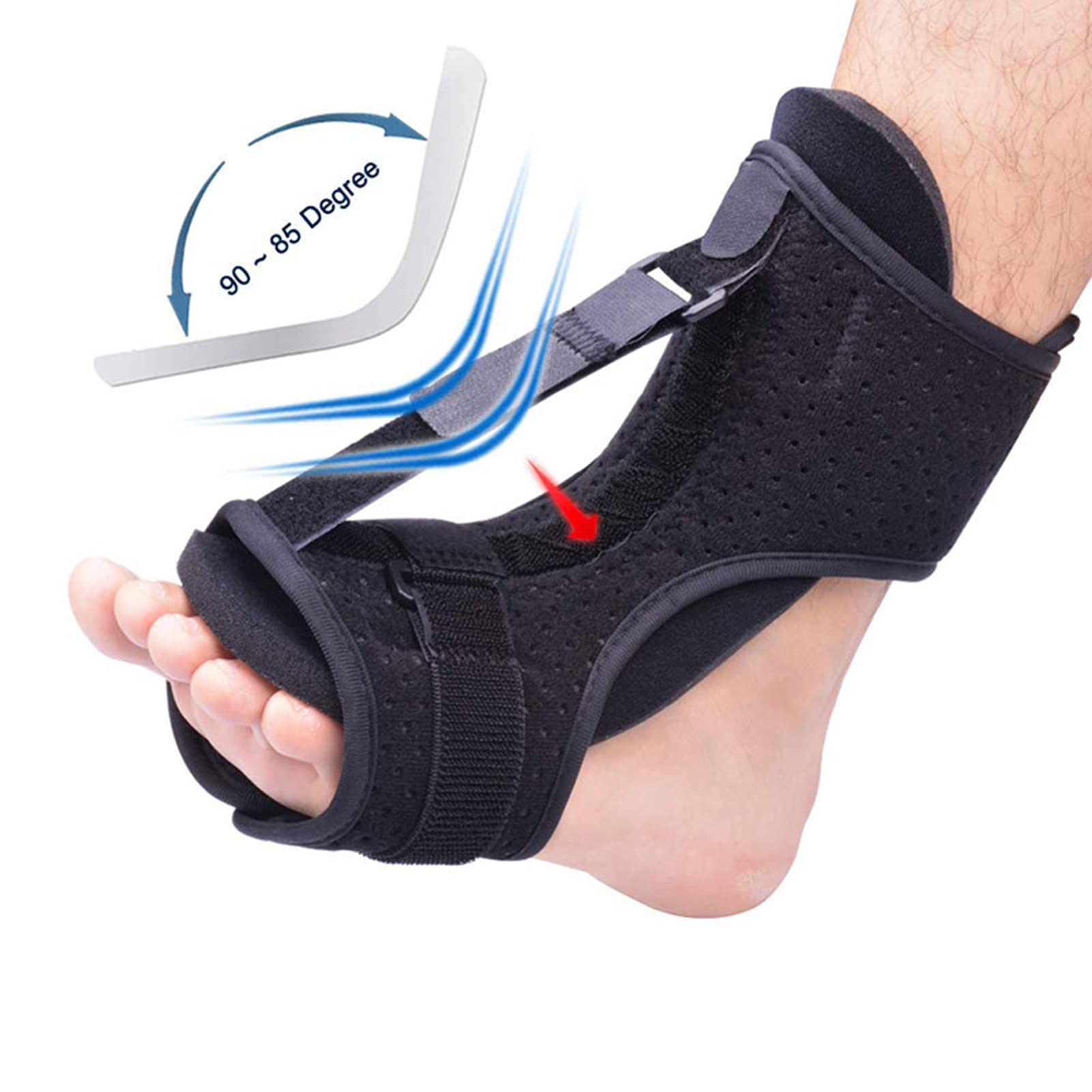 Fasciitis Night Foot Splint, Adjustable Achilles Tendonitis Night Brace Foot Support - Steel Sheet (37 X 23 X 32cm)