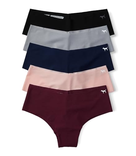 Victoria's Secret PINK Women's No Show Cheekster Underwear, Panties for Women, Neutral, (XL)