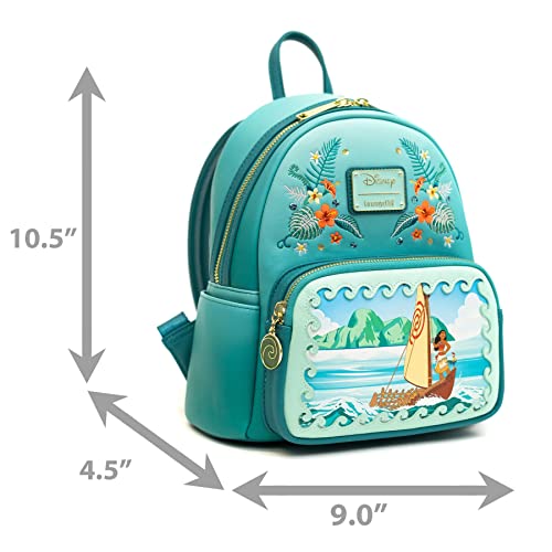Loungefly Disney Moana, Princess Stories Series Moana Mini Backpack, Te fiti Hei Hei Pua Maui