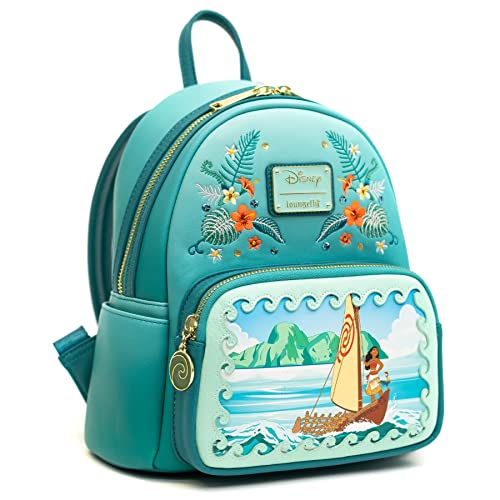 Loungefly Disney Moana, Princess Stories Series Moana Mini Backpack, Te fiti Hei Hei Pua Maui