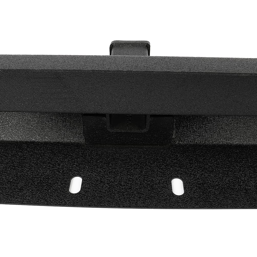 Front Bumper and Rear Bumper w/Tire Carrier Fit 2007-2018 for Jeep Wrangler JK with Winch Plate with D-ring LED Strip Light and 4XLED Lights w/Tire Carrier