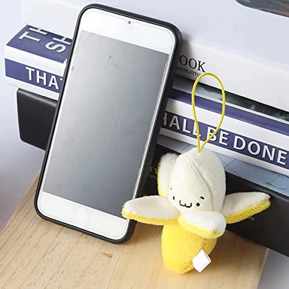 SKCAEX Cute Stuffed Peeling Banana Doll Toy, Cartoon Doll Soft Birthday Gift PP Cotton Peeling Banana Shape Plush Doll Pendant for Decoration