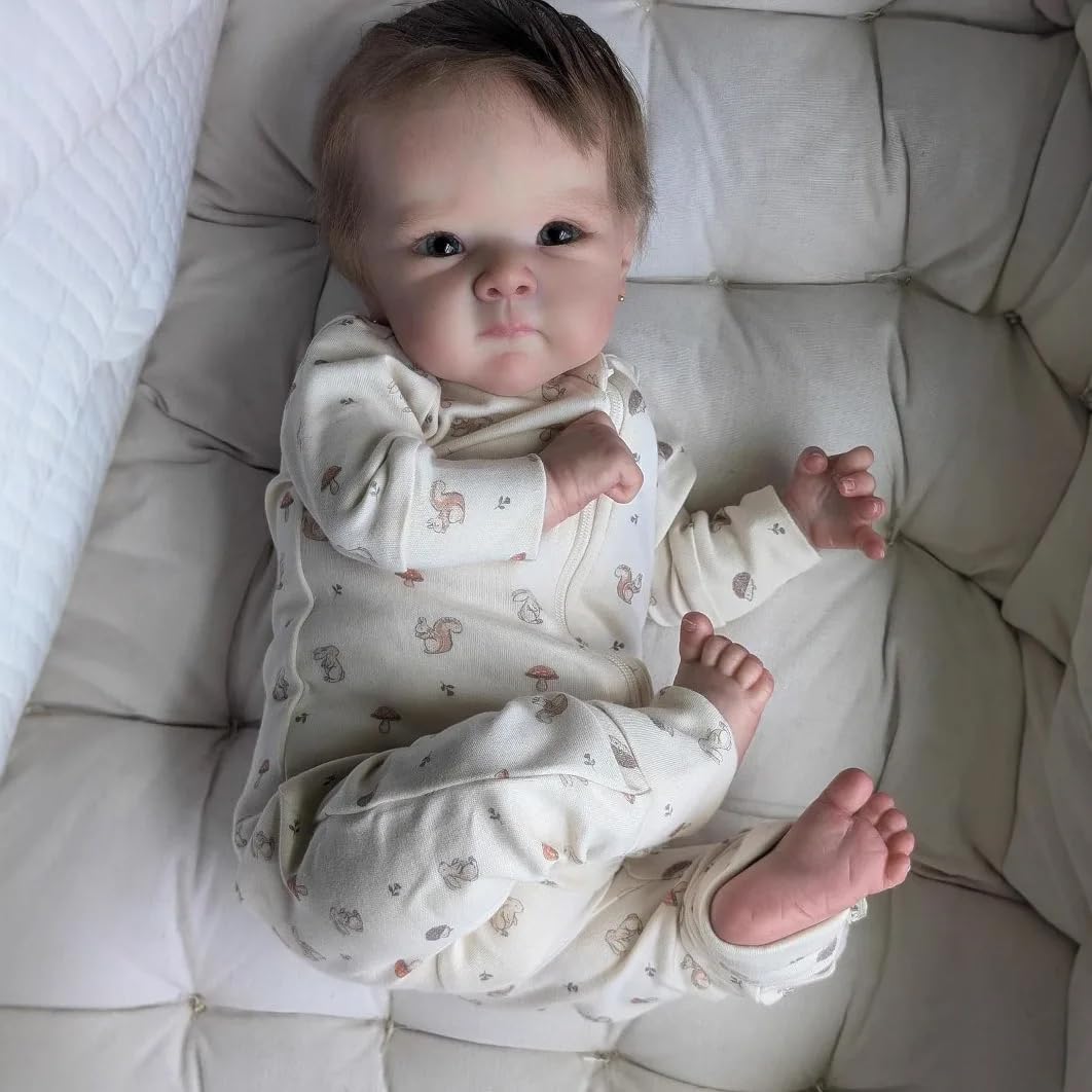 RXDOLL Lifelike Reborn Baby Dolls Silicone Full Vinyl Body 18 inch Realistic Newborn Baby Girl Doll Real Life Baby Doll Anatomically Correct Girl Washable for Kids Age 3+