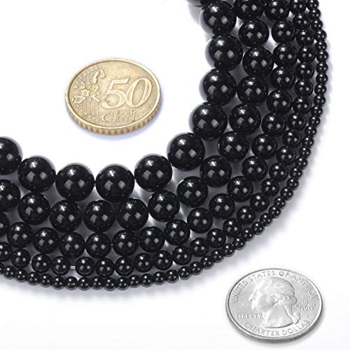 3mm Natural Black Onyx Gemstone Round Loose Beads Crystal Stone Bracelet Necklace Accessories Crafts for Jewelry Making DIY,1 Strand 15"
