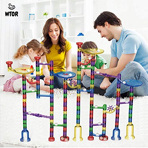 WTOR 216PCS Marble Run Super Set - Marble Maze Game Educational Learning Building Blocks Toys Gift for Boys Girls Kids Children