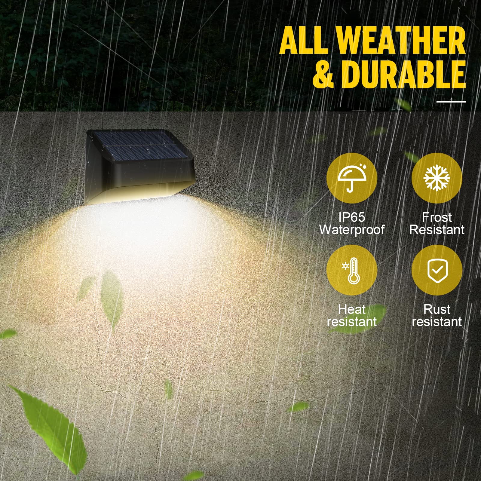 FLITI Solar Lights Outdoor 8 Pack, RGB 8 Colors, Dusk to Dawn Deck Light, Solar Deck Lights for Outside IP65 Waterproof, Backyard/Railing/Wall/Step/Patio/Fence