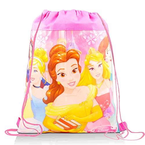 Disney Princess Backpack and Drawstring Bag for Girls Set - Bundle with 11β Princess Mini Backpack, Disney Princess Drawstring Bag, Water Bottle, Stickers, More | Princess Backpack for Girls