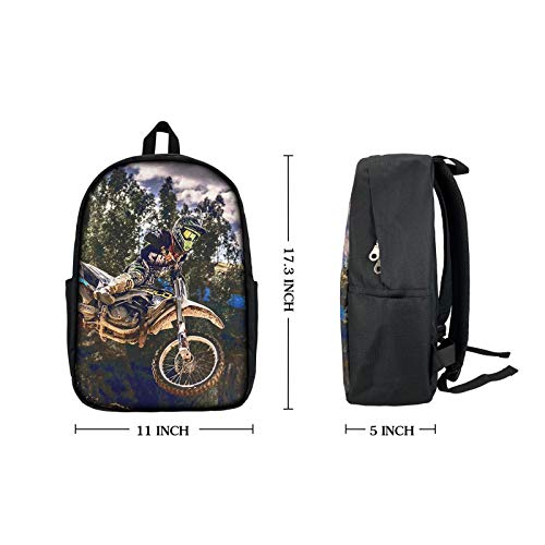 Burning Fire Motorcycle Dity Bike Lightweight Backpack Bookbags Outdoor Travel Laptop Daypack