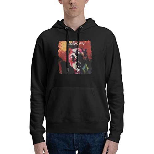 Alice Rock In Music Chains Band Facelift Hoodie Men Sweatshirts Trendy Pullover Sweatshirt Long Sleeve Hooded For Teens Men Youth Black Large