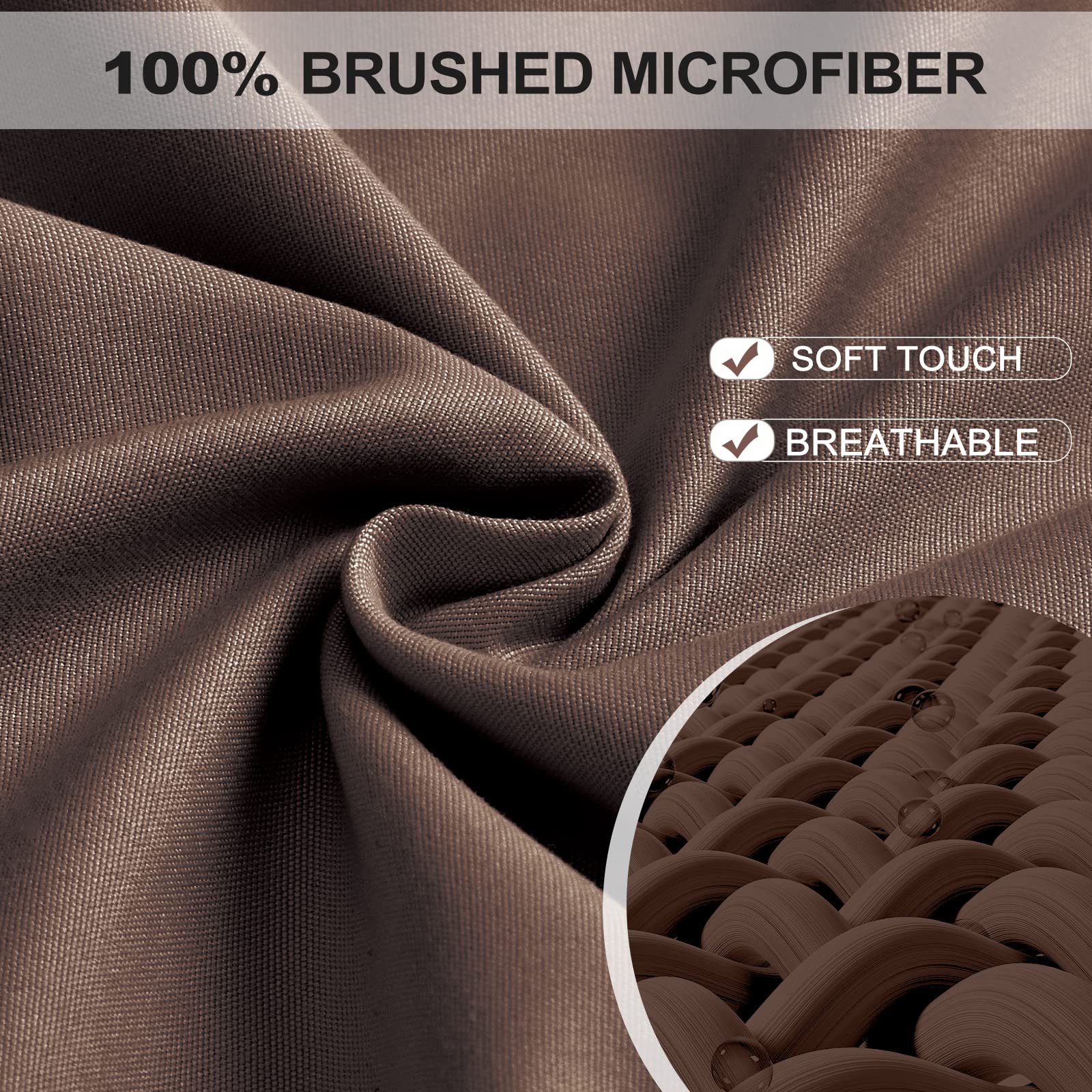 FreshCulture Twin Fitted Sheet 2 Pack - Hotel Quality - Ultra Soft & Breathable - Brushed Microfiber - Deep Pocket - Cooling Fitted Sheets for Twin Size Bed (Brown)