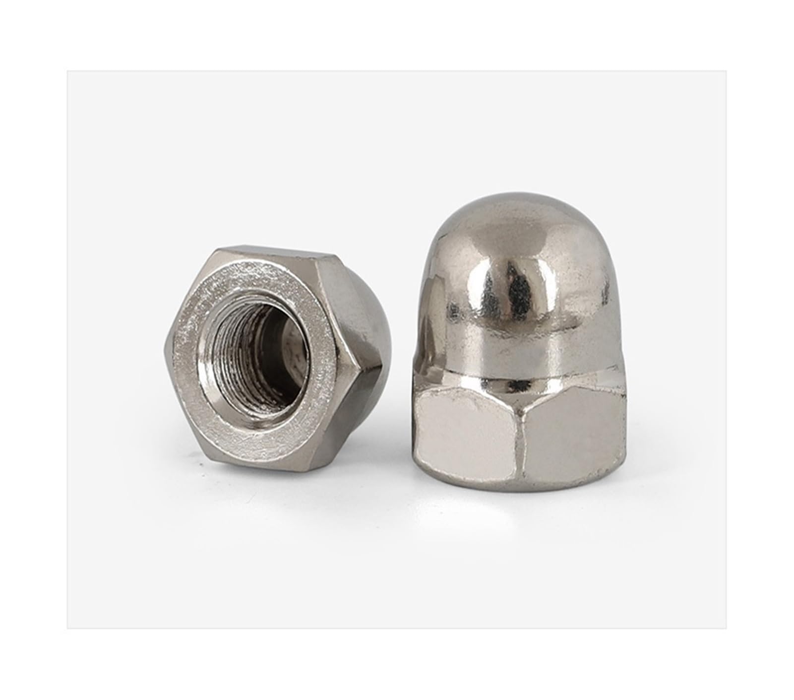 WALENI 5/10pcs Hex Acorn Cap Nuts M3 M4 M5 M6 M8 M10 M12 Carbon Steel Ni-Plated/Black Zinc Plated Hexagon Cap Nuts Dome Cover Nuts Acorn Nuts(Ni-Plated,M6 (5pcs))