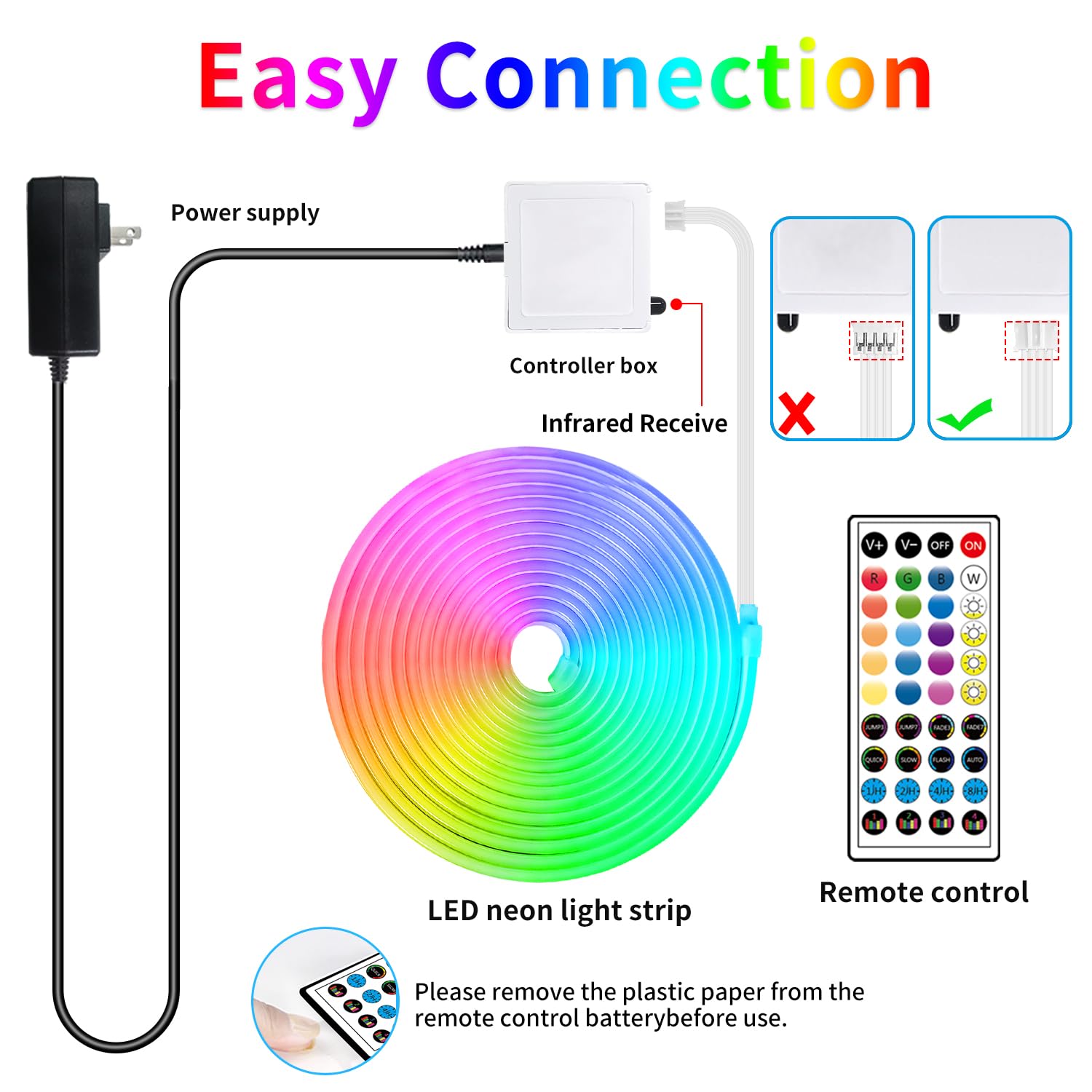 segrass 32.8ft LED neon Lights with Remote APP Control IP65 Waterproof Flexible Neon Strip Lights 24V RGB Rope Lights for Bedroom Room Outdoors Décor