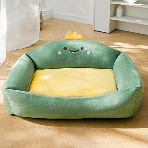 FAOLONE 22" Dinosaur Pet Bed,Large Square Dog Bed,Ultrasoft Plush Pet Bed for Large Dog Beds (Medium)