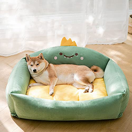 FAOLONE 22" Dinosaur Pet Bed,Large Square Dog Bed,Ultrasoft Plush Pet Bed for Large Dog Beds (Medium)