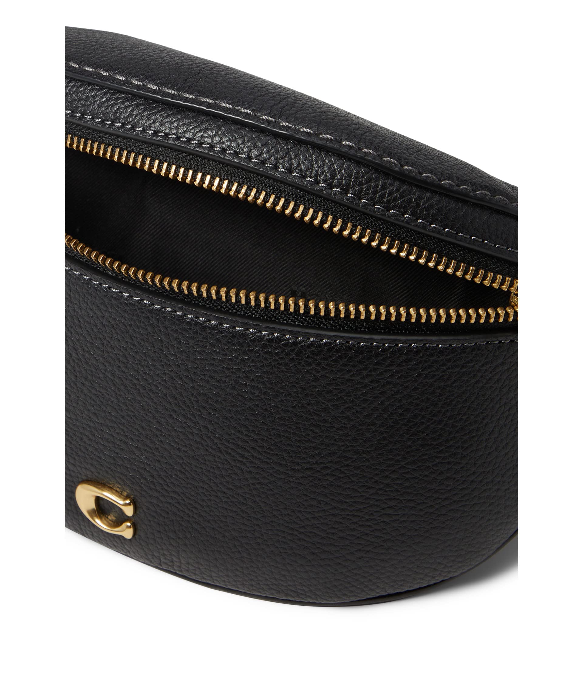 Coach Polished Pebble Bethany Belt Bag Black One Size