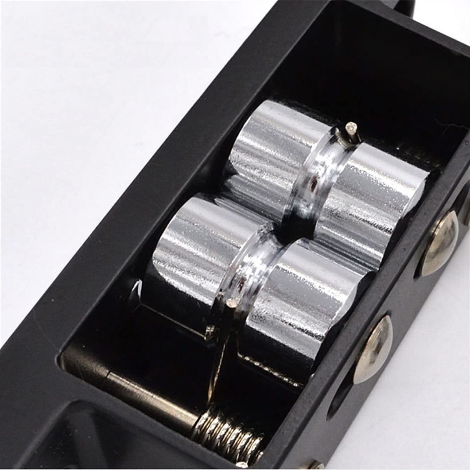 NHOSS Black Touch-Type Lock Double Roller Catch Cupboard Cabinet Door Latch Home Kitchen Tools 1Pcs