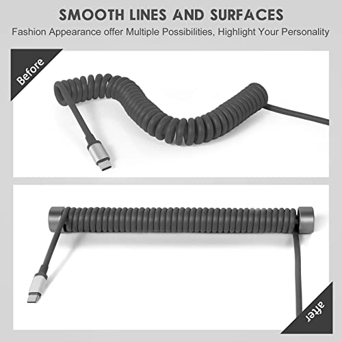 ZIYOU LANG Custom Coiled Cable Winder Rod Metal Bar Management with Multifunctional Use for DIY Crafts Decorate Your Keyboard Printer PS4 X-Box Switch USB Cable Tidy Your Desk(Gray)