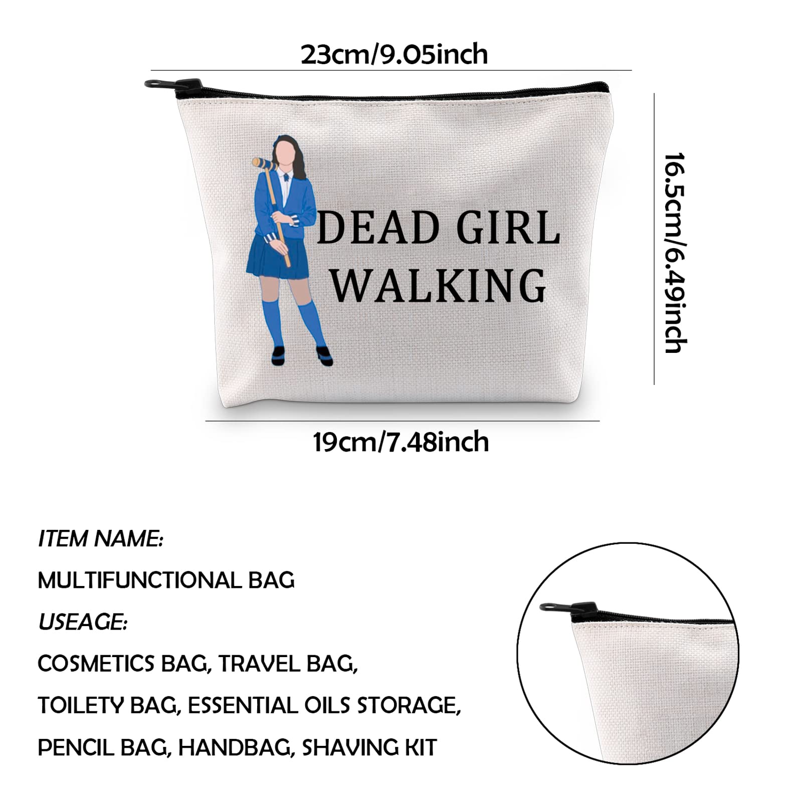WCGXKO Musical Queens Gift Dead Girl Walking Makeup Bag With Zipper Muscial Lover Toiletry Bag (GIRL WALKING)