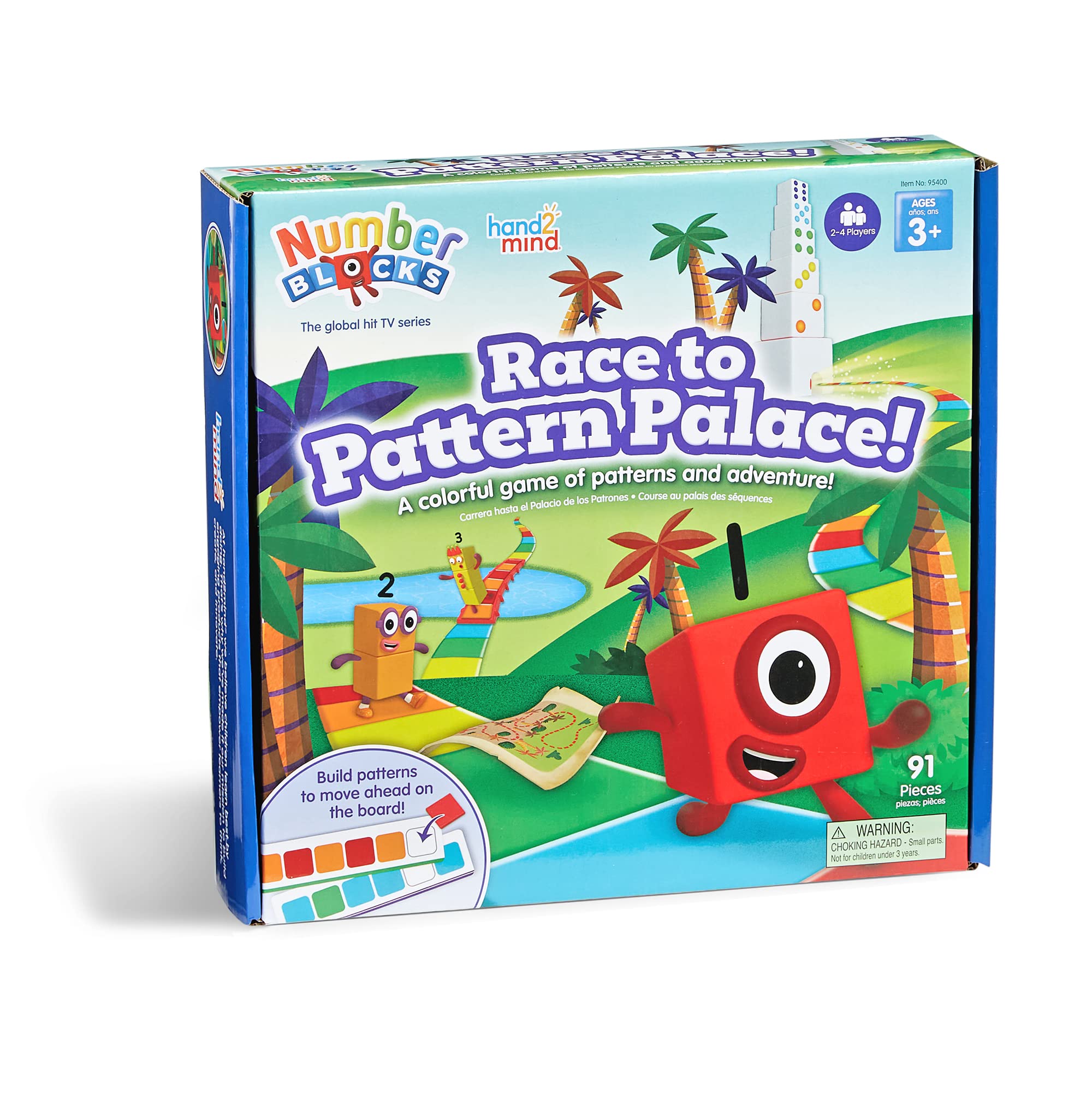hand2mind Numberblocks Race to Pattern Palace! Board Game, Educational Board Games, Numbers for Toddlers, Math Toys for Kids 3-5, Preschool Learning Activities, Birthday Gifts for Kids