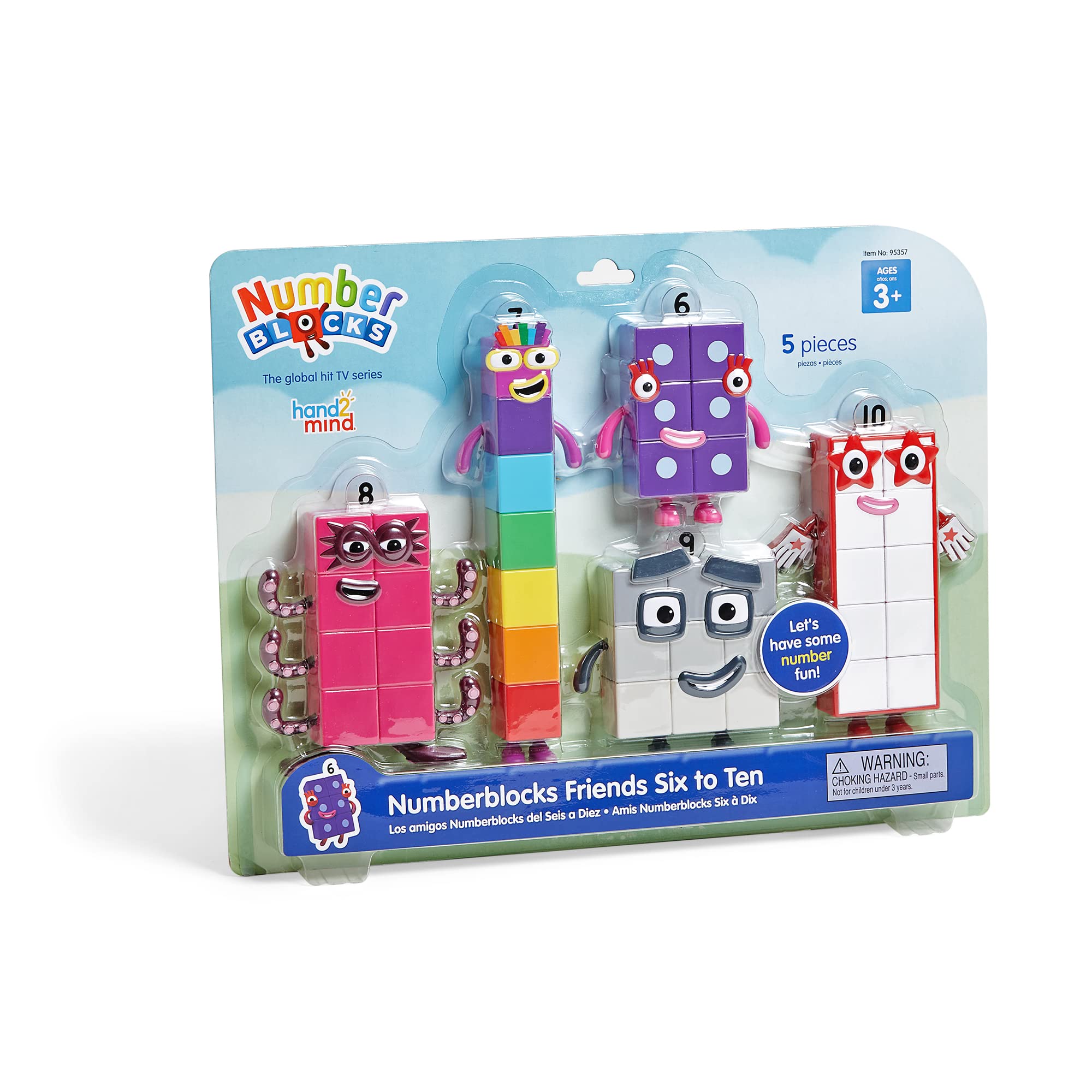 hand2mind Numberblocks Friends Six to Ten, Action Figure Set, Toy Figures, Small Figurines for Kids, Counting Blocks, Numbers for Toddlers, Math Toys, Kids Birthday Gifts, Easter Basket Stuffers