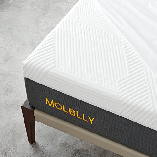 Molblly 10 Inches Short Queen Size Mattress 74"x60" x10",for Back Pain Relief, Gel Memory Foam Mattress in a Box, Fiberglass Free, Medium Firm, 10-Year Support, Premium Short Queen Bed