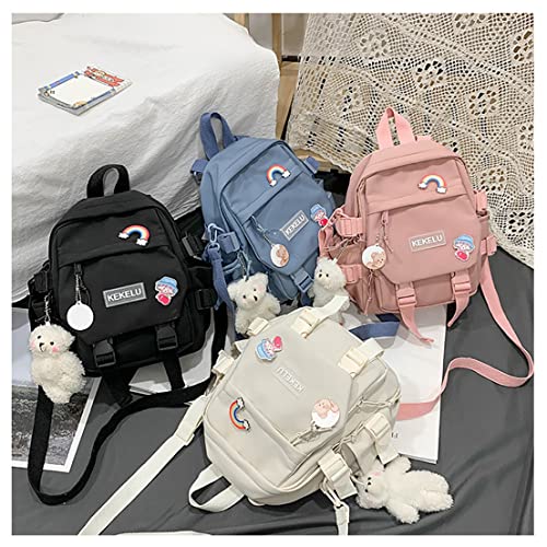 Meetmugum Kawaii Small Backpacks Lightweight Travel Bag Casual Daypack Cute Backpack With doll pendant for Girl Women