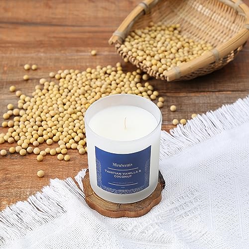 Vanilla&Coconut Scented Soy Candles for Home, Aromatherapy Candle Gift for Women, Natural Soy Wax Jar Candle for Relief & Relaxation, 7.7OZ (V C)