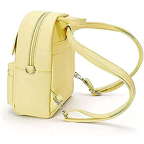 Backpack Fashion Cartoon Character Wallet Womens Leather Tri-Fold Wallet (Yellow)