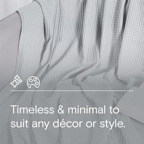 DOZ by SIJO 50% Viscose Derived from Bamboo and 50% Cotton Blend Twin-Twin XL Summer Waffle Lightweight Bed Blanket, Dove