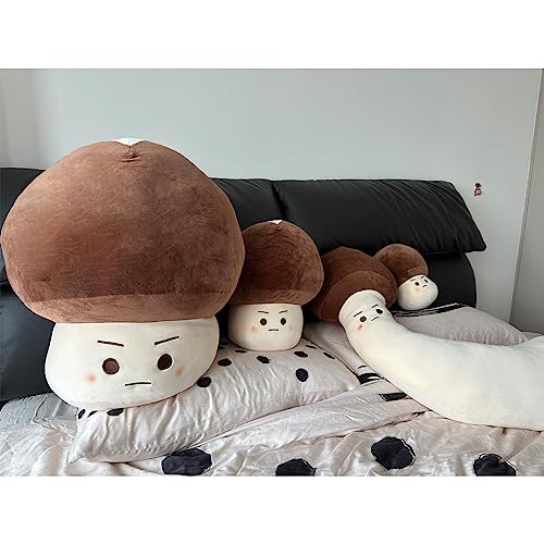 Hofun4U Mushroom Plush Pillow, Smile Mushroom Stuffed Plush, Sofa Car Bed Plush Pillow Home Decor Kids Adults Birthday (Brown,9 inch)