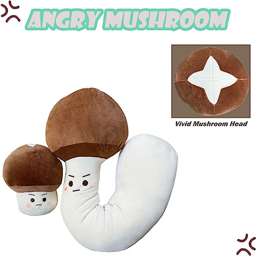 Hofun4U Mushroom Plush Pillow, Smile Mushroom Stuffed Plush, Sofa Car Bed Plush Pillow Home Decor Kids Adults Birthday (Brown,9 inch)