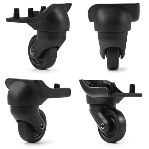 2-Pcs Luggage Wheel Replacement, Suitcase Spinner Black Sturdy Mute Wheels Kit for DIY Repair, Spinner Casters Plastic 360 Degree Rotation