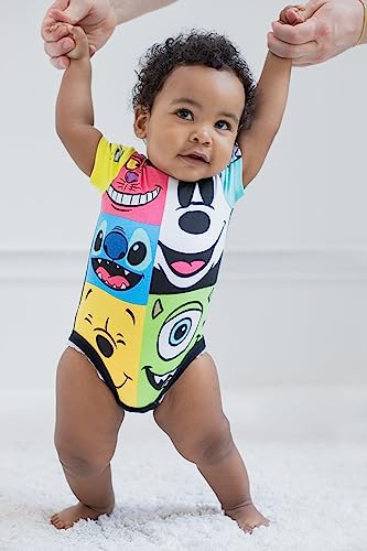 Disney D100 Stitch Mickey Mouse Winnie the Pooh Newborn Baby Boys Bodysuit Multicolor 6-9 Months