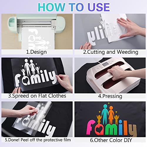 3D Puff Vinyl Heat Transfer for T-Shirts, 3D Puff HTV Iron on Vinyl, 3D Puff Vinyl Heat Transfer HTV for Heat Press Clothing Colorful