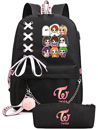 LOVEAngeler Twice Kawaii Backpack Colleage Bookbag School Bag Casual Daypack Twice Merchandise Mochila For Girls