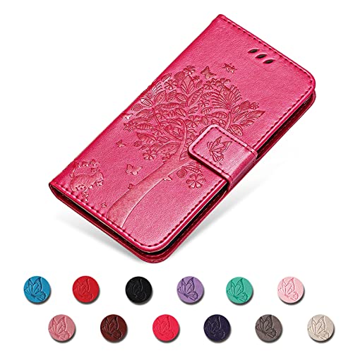 KANVOOS Case for Oppo Reno 6 Pro 5G Wallet Case with Card Holder, PU Leather Flip Folio Case [TPU Inner Shell], Shockproof Cover for Oppo Reno 6 Pro 5G (Rose)