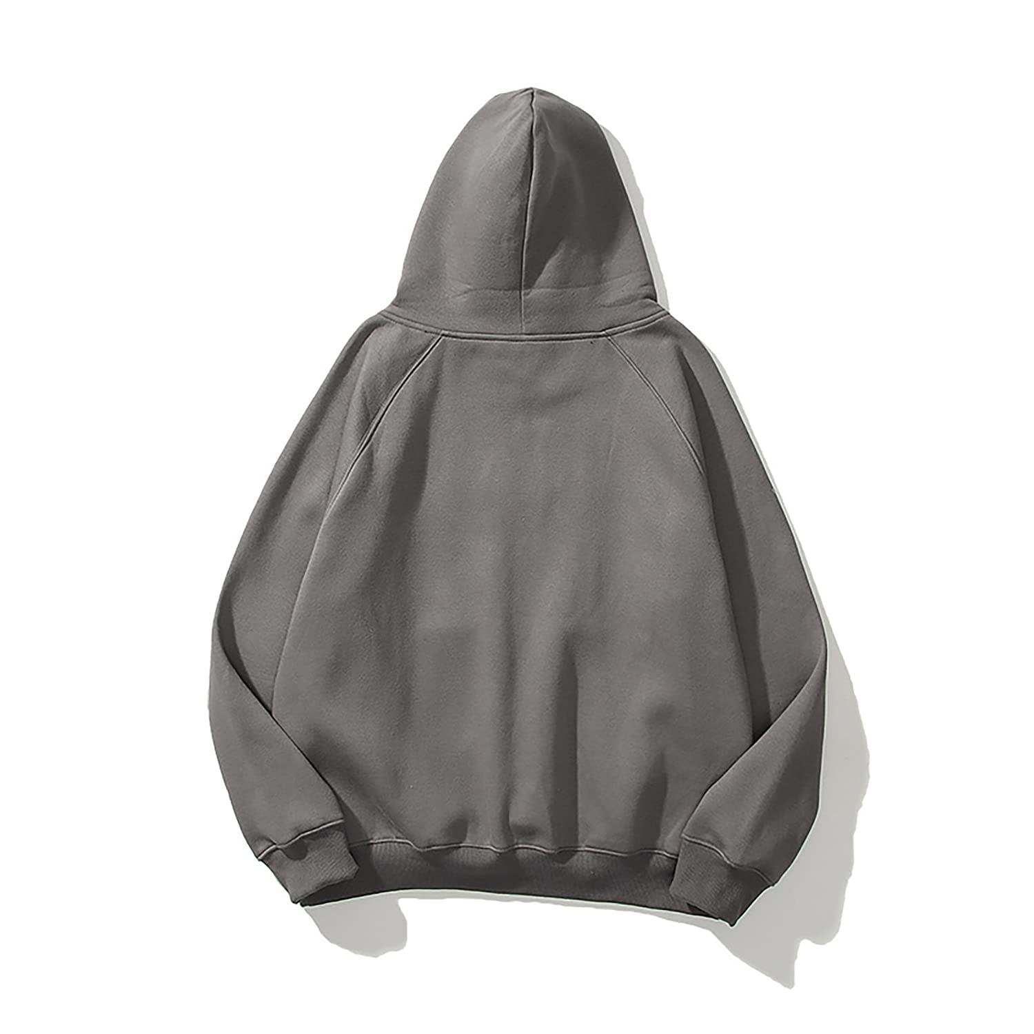 SAFRISIOR Oversized Hoodies for Women and Men Couples Fleece Basic Solid Hooded Sweatshirt Pullover Jackets Dark Grey