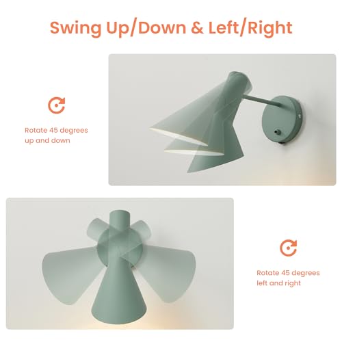 Gutenliter Modern Wall Sconces Lighting Fixture Adjustable Beside Fixed Wall Lamp for Industrial Bedroom Home Indoor Rotatable Wall Light for Bedroom (Pastel Blue)