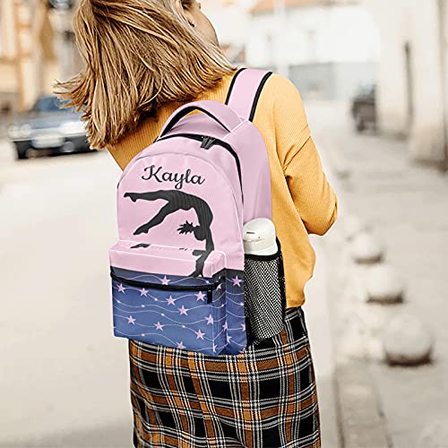Eiis Gymnastics Stars Pink Blue Students Personalized School Backpack for Kid-Boy /Girl Primary Daypack Travel Bookbag,P22889,One Size