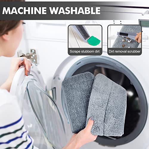 Sunally 18 Inch Professional Microfiber Floor Mop, Wet and Dust Mop with 4 Reusable Mop Pads, Gray