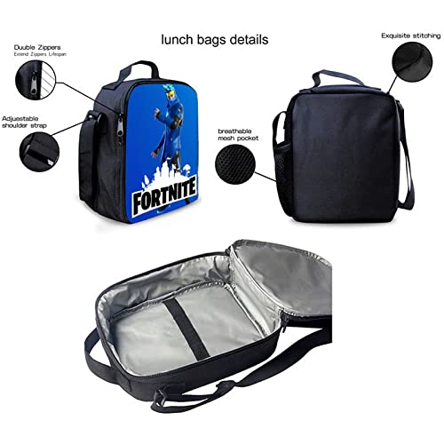 EUJMYVA Study 3-Piece School Bag Backpack, Suitable for Teenagers Boys And Girls Travel Backpack Lunch Box Pencil, Blue, One Size