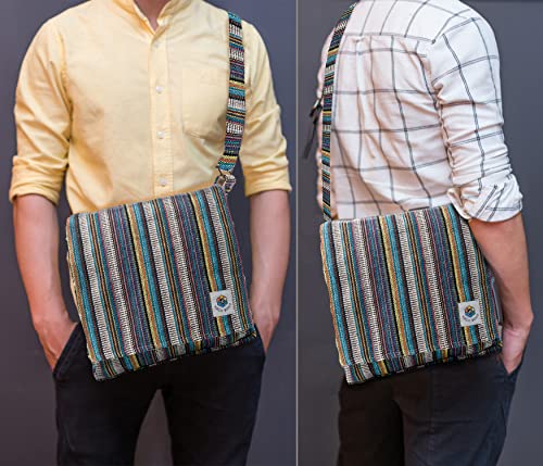 Messenger Bag For Women Men Crossbody Bags For Men Shoulder Bag Multiple Compartments Hobo Hippie Beach Bag Lightweight Canvas Tote Bag
