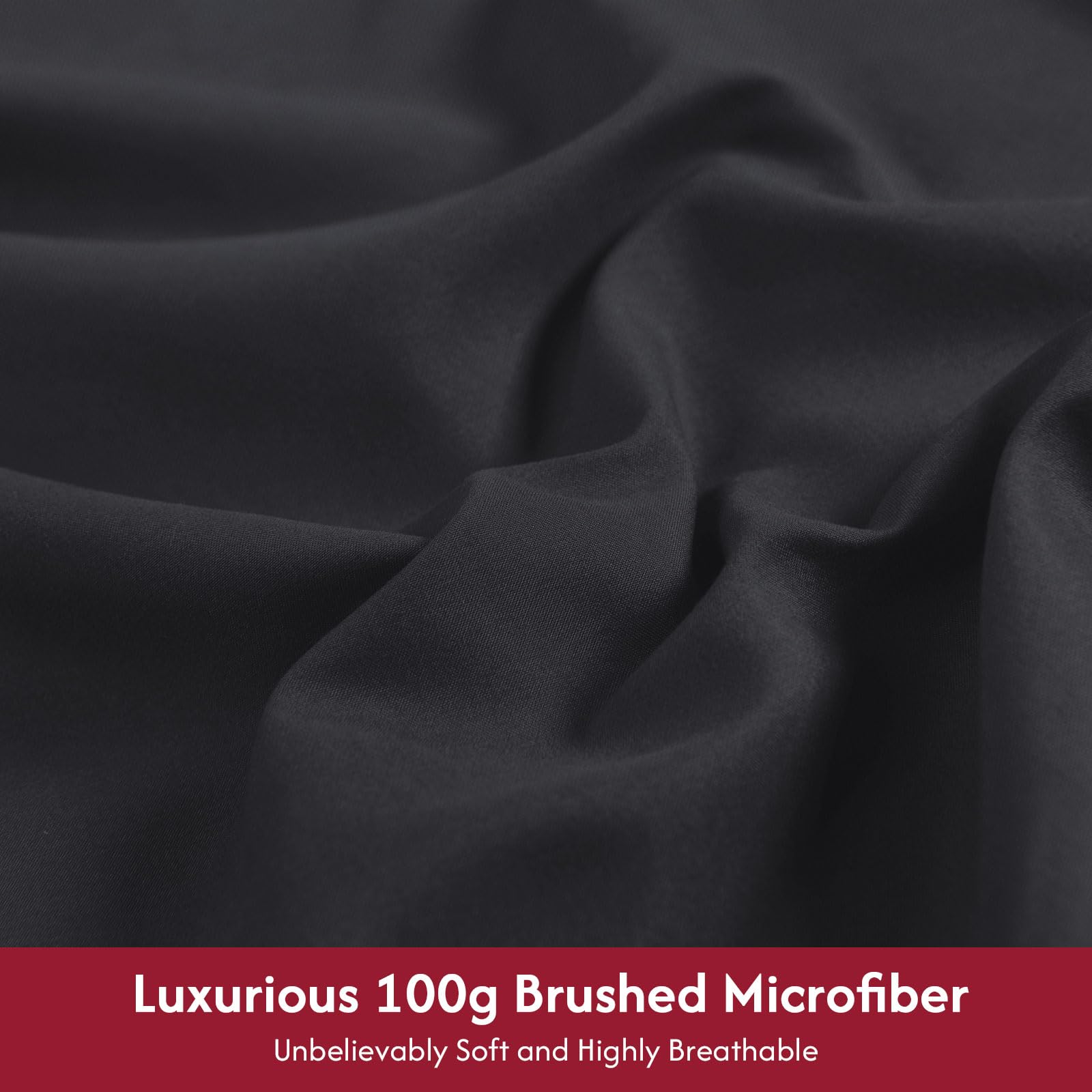 LONAVA Twin Size Sheet Set - 4 Piece Hotel Luxury Wrinkle-Free Microfiber Sheet, Oeko-TEX Certified, Breathable & Elastic, 16" Deep Pockets, Deep Gray
