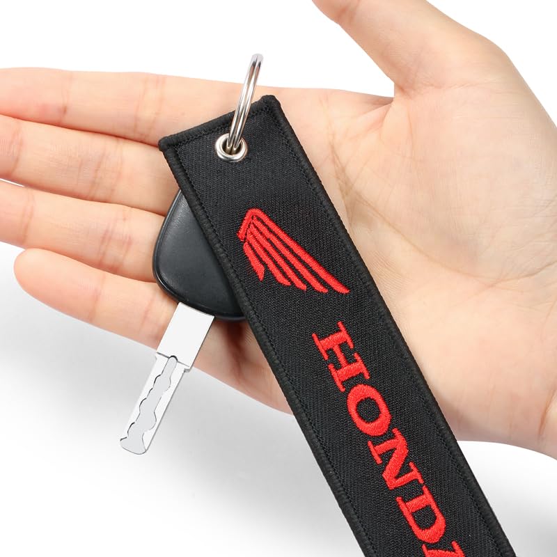 Thcyoe Embroidery Keychain Key Ring Compatible with Honda,Motorcycle Key Chain Keyring for CBR, CB, GL, CM, NC, CFR, X-ADV 750, NSS 750 Series,Accessories for Motorcycle Key